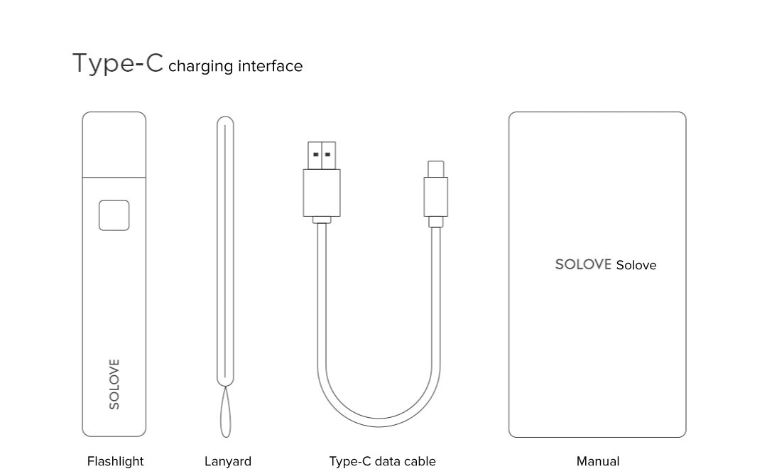 Solove X3 Portable Flashlight 3000mAh Power Bank